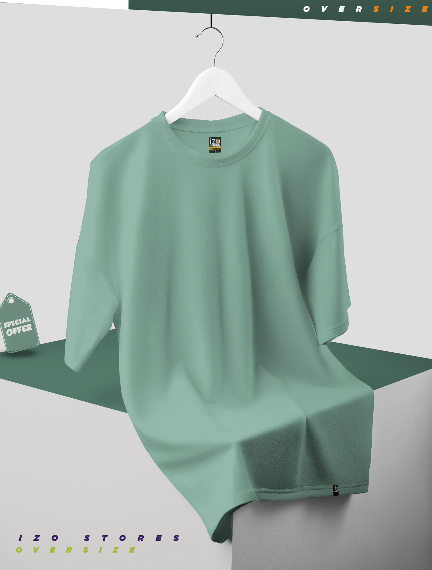 OVER SIZE Mint Green Tshirt | IZO Stores - IZO Store
