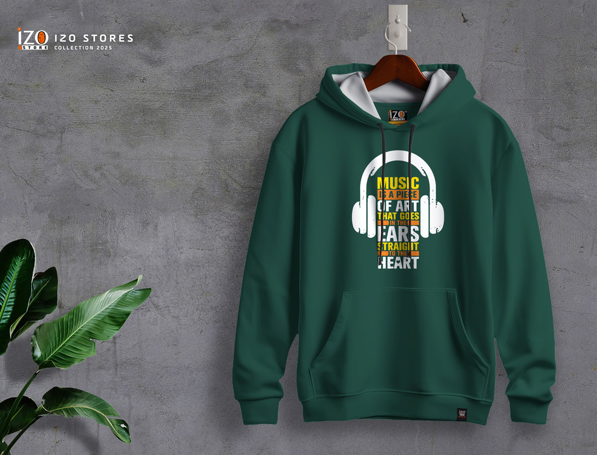 Music Hoodie-dark green IZO Store - IZO Store
