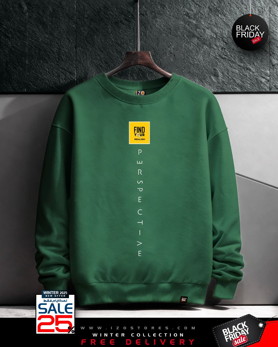 Find your Dark Green - Sweatshirt Round For Men IZO Store - IZO Store